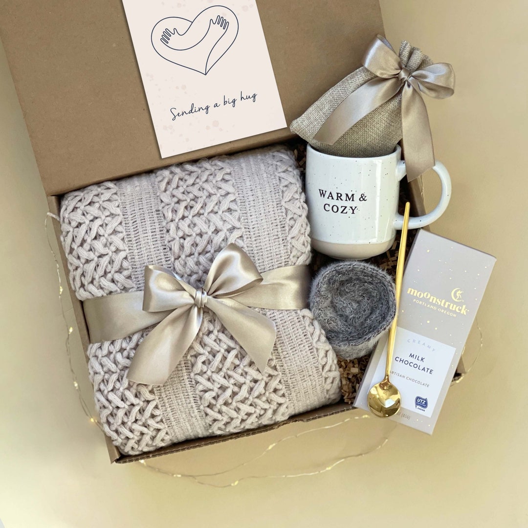 Warm & Cozy Self Care Gifts for Women Hygge Gift Box With Blanket and ...