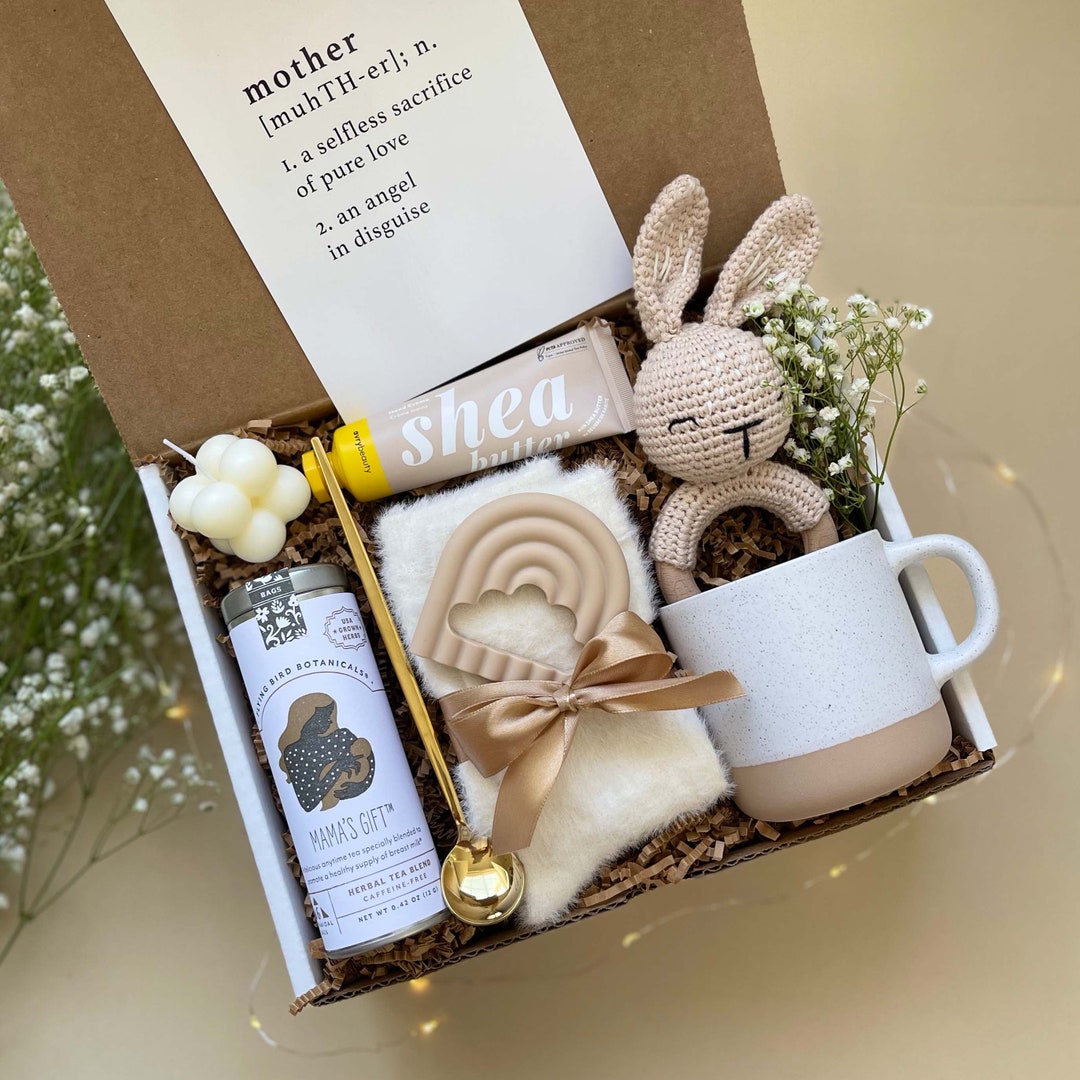 Deluxe New Mom & Baby Gift Box for Women After Birth | Baby Gift Basket ...