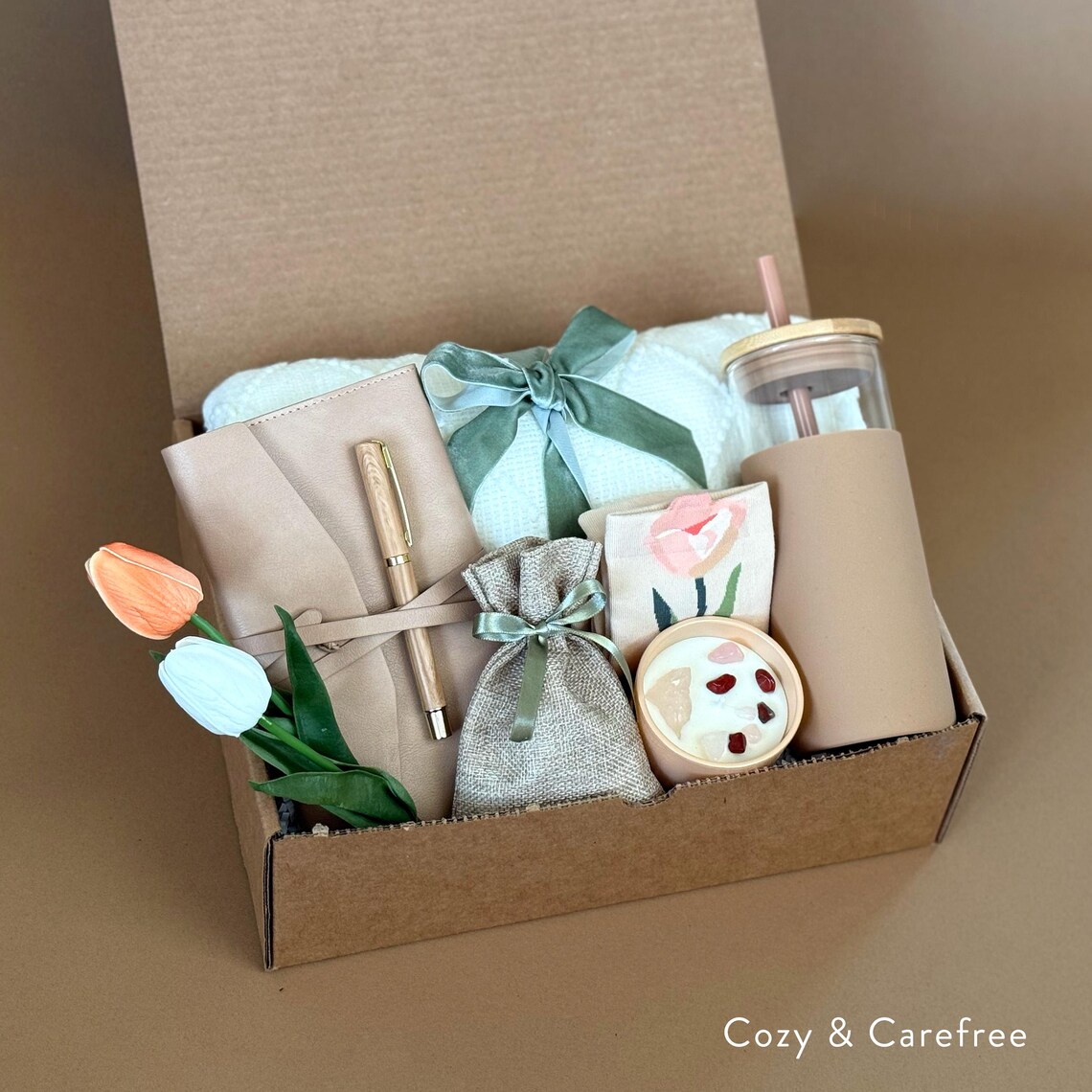 Gift Box for Women, Spring Gift Basket, Care Package for Her, Thinking ...