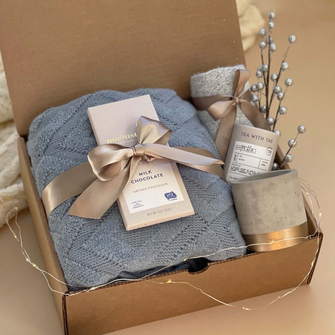 Soothing Sympathy Gift Baskets With Blanket, Candle & Socks | Self Care ...