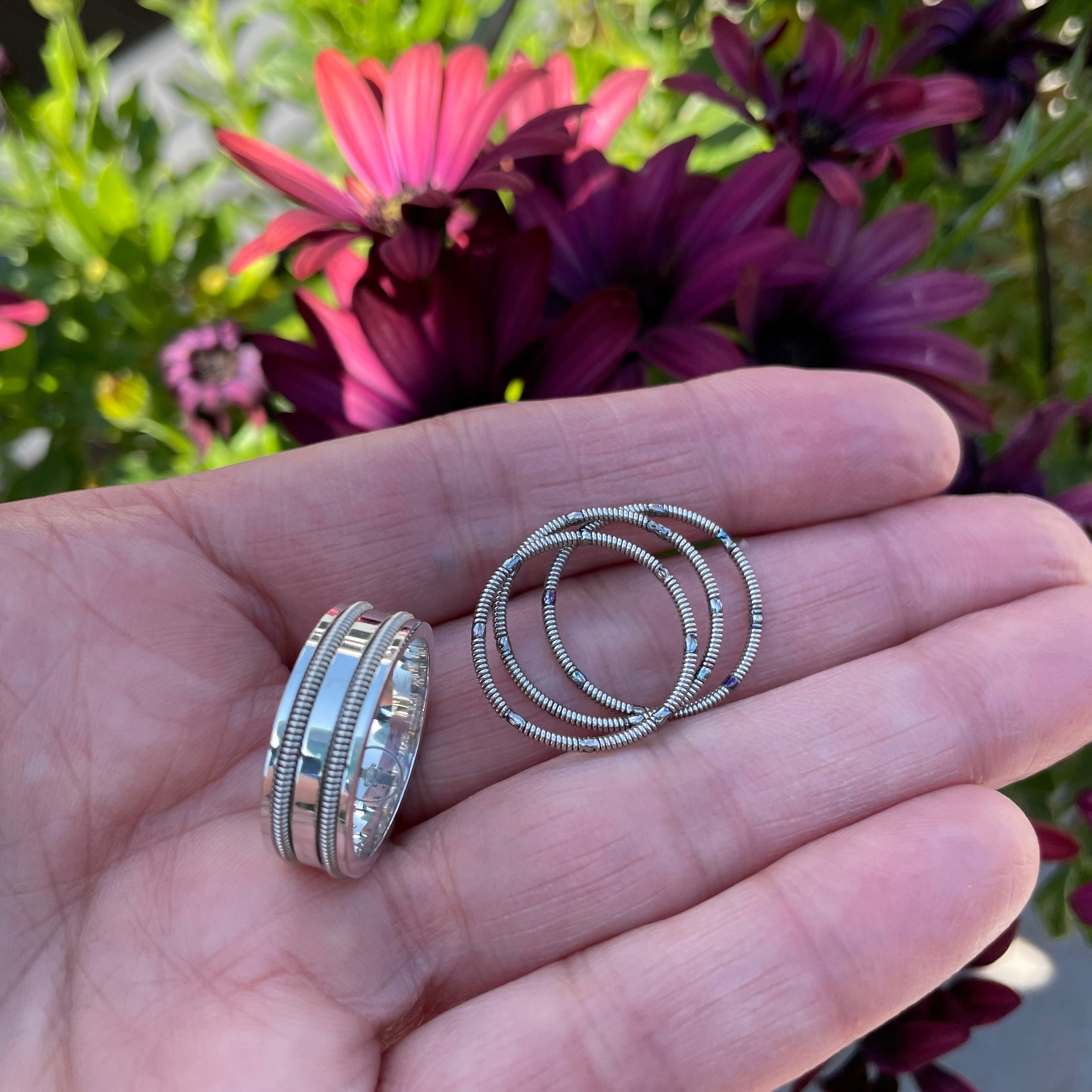 Guitar String Stacking Ring Electric Silver - Etsy