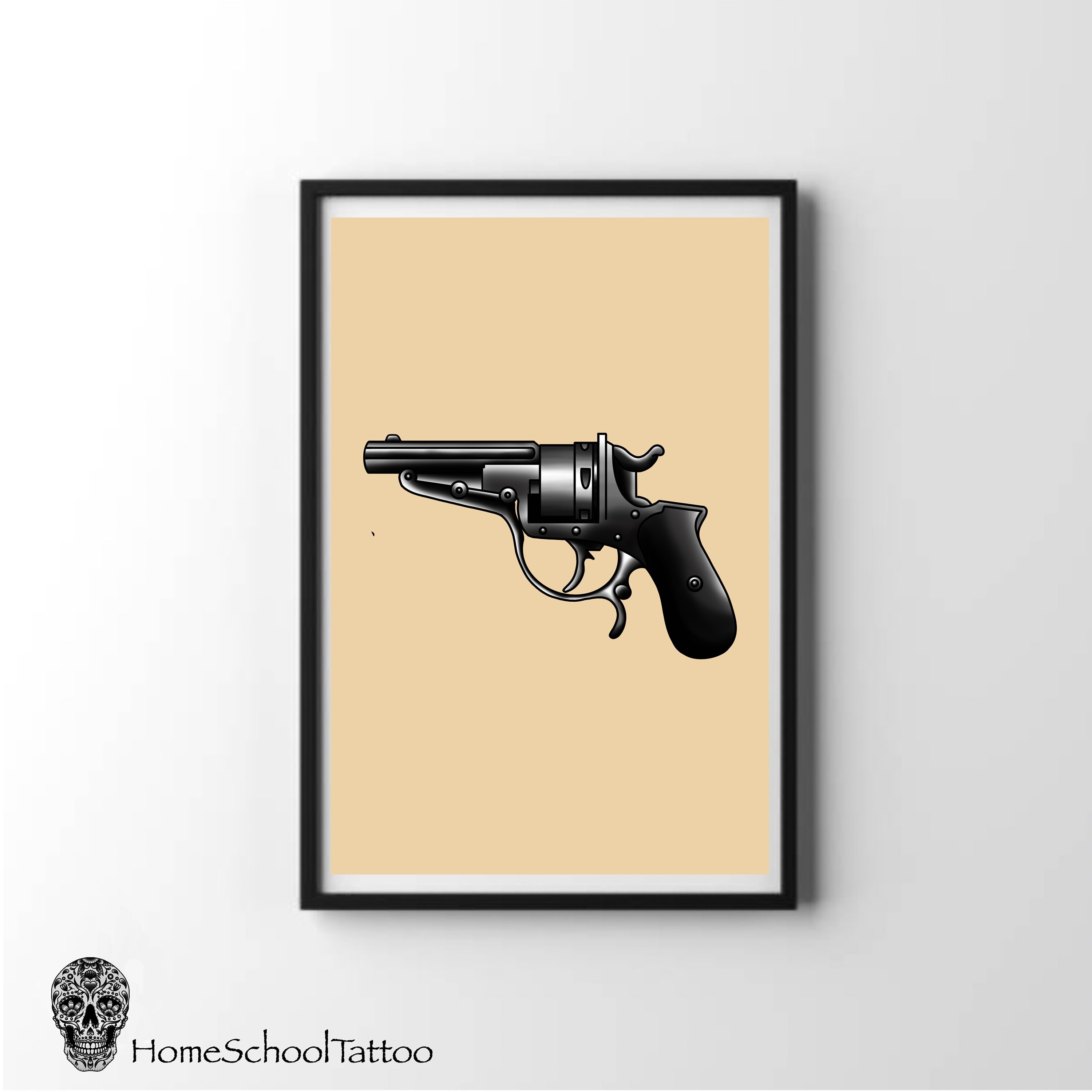 Detailed Revolver Tattoos