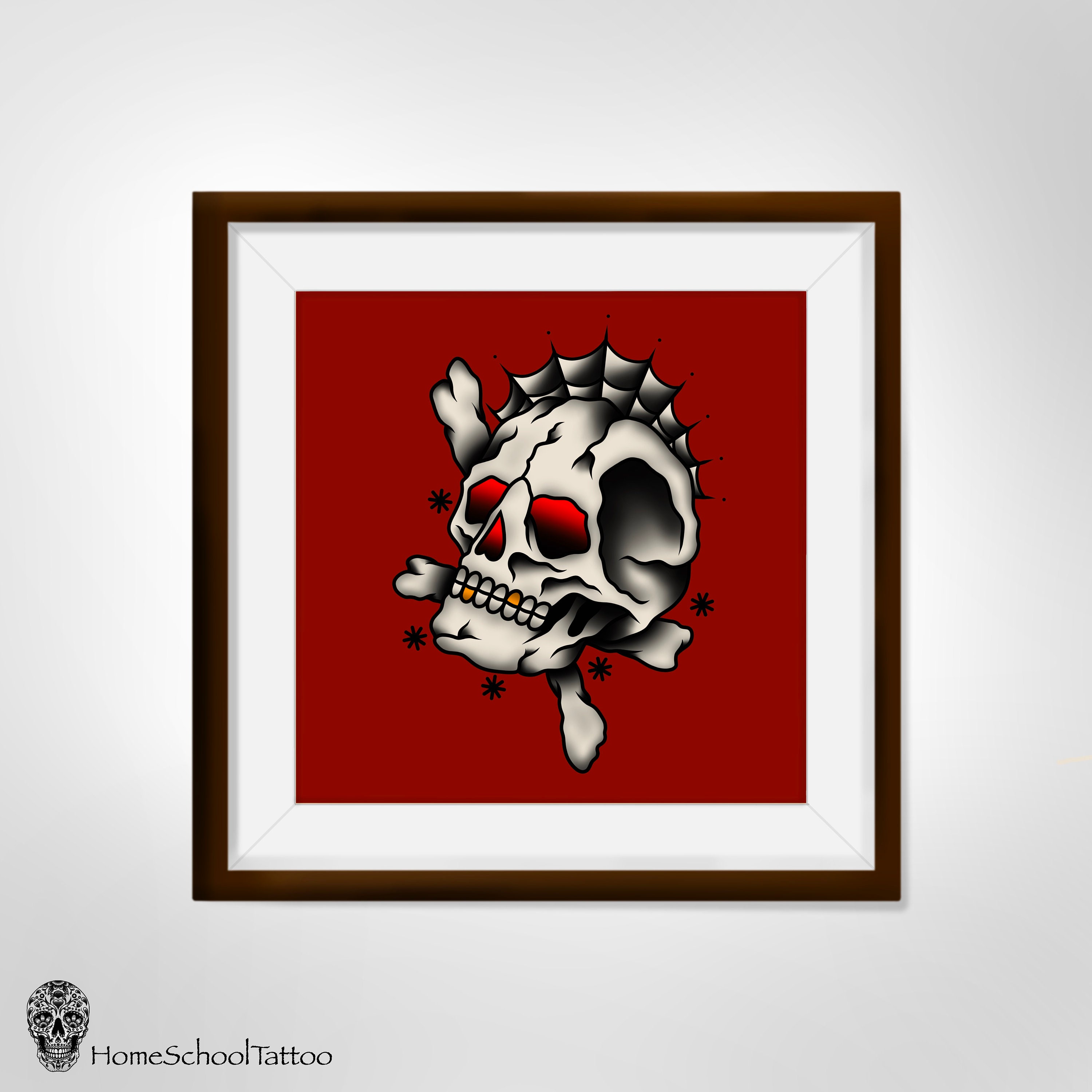 American Traditional Skull Tattoo Designs