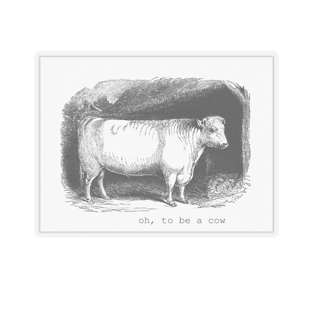 Cow Illustration Vintage Cottagecore Farm Tumblr Stationary Stickers ...
