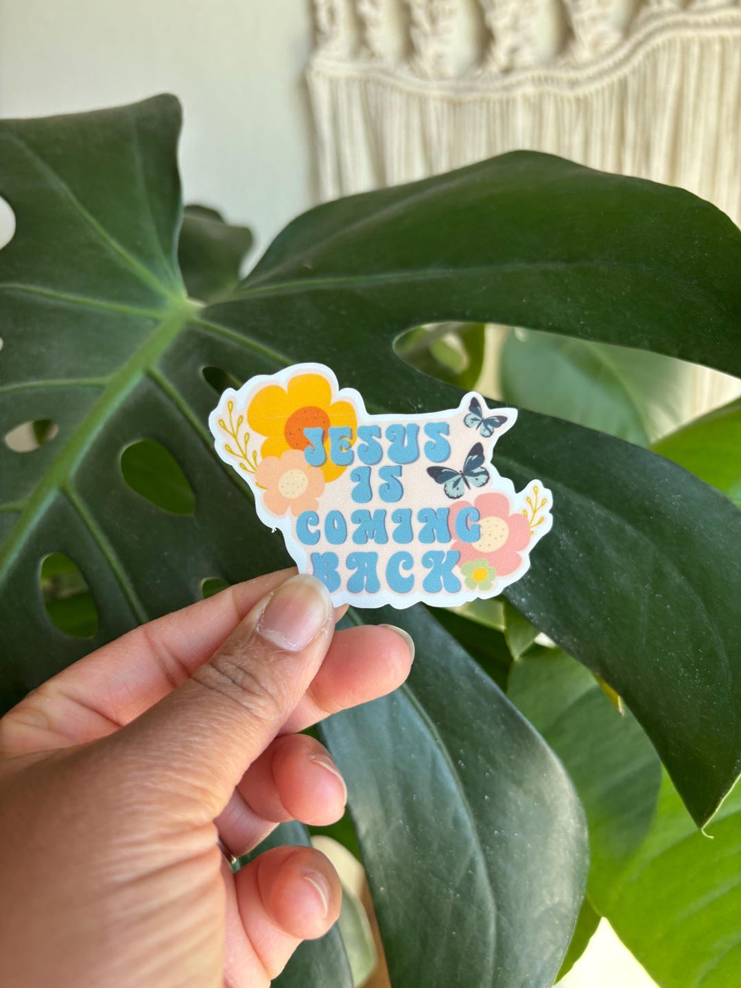 Jesus is Coming Back Vinyl Sticker: Christian Stationery, Cup Accessory ...