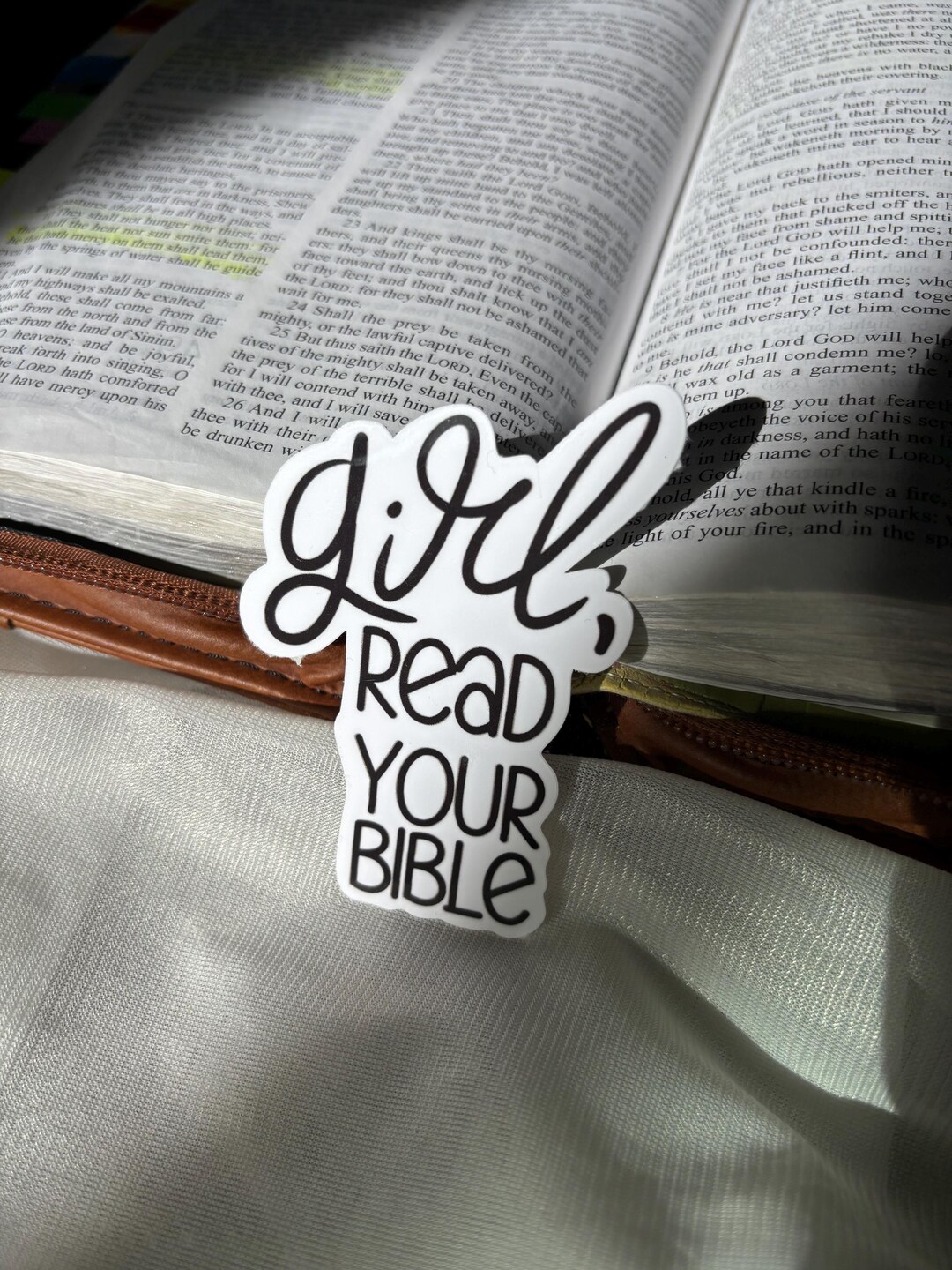 Girl Read Your Bible Vinyl Sticker: Christian Decal - Etsy