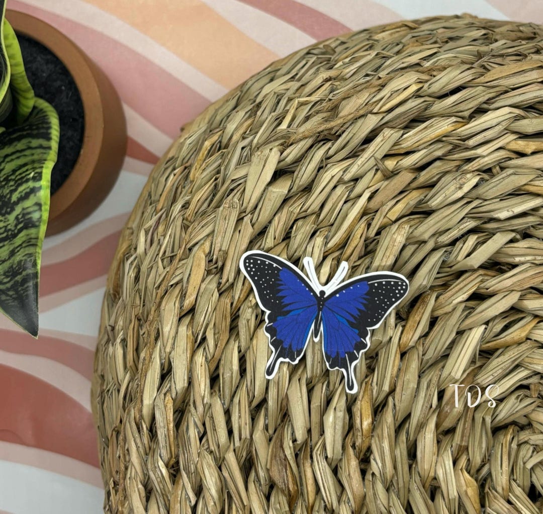 Monarch Butterfly Sticker, Blue Butterfly, Instect Stationery, Vinyl ...