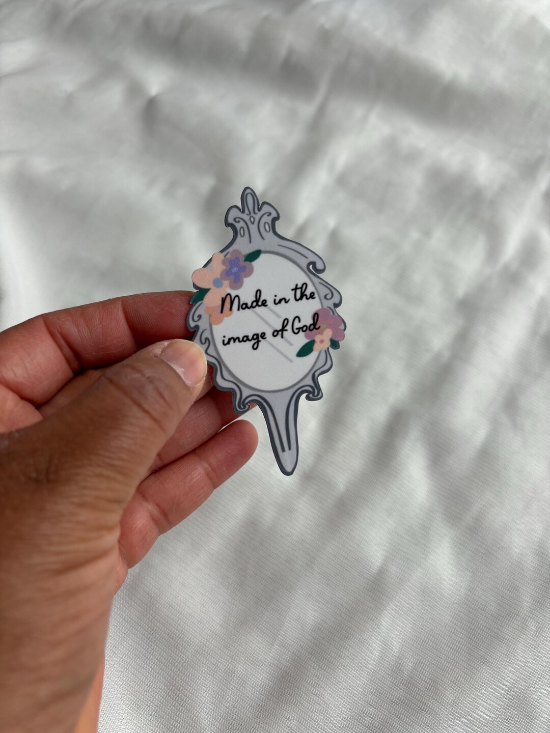 Made in Gods Image Sticker: Christian Mirror Decal - Etsy