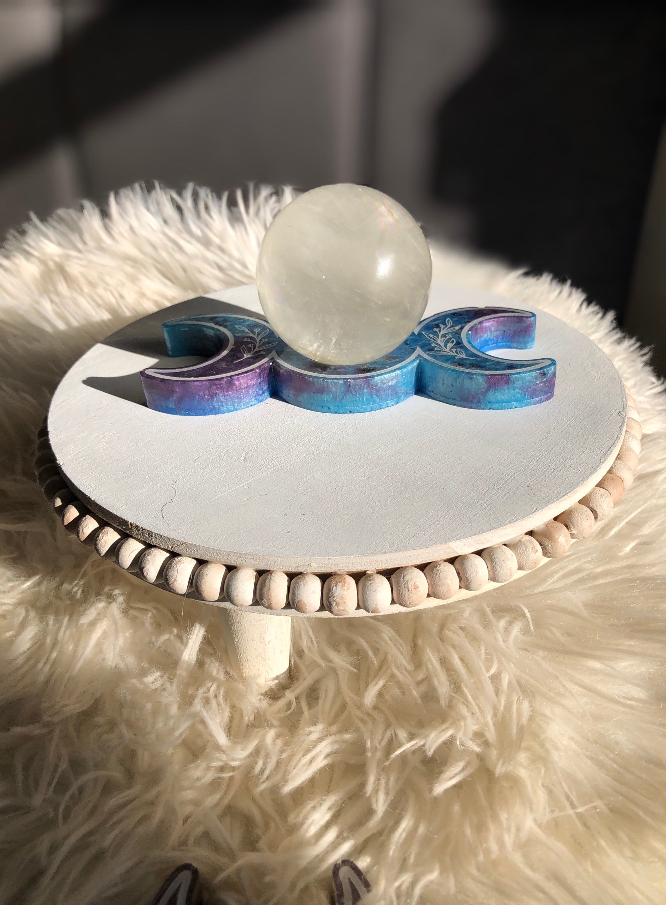 Triple Moon Sphere Holder Crystal Sphere Holder Crystal Ball | Etsy