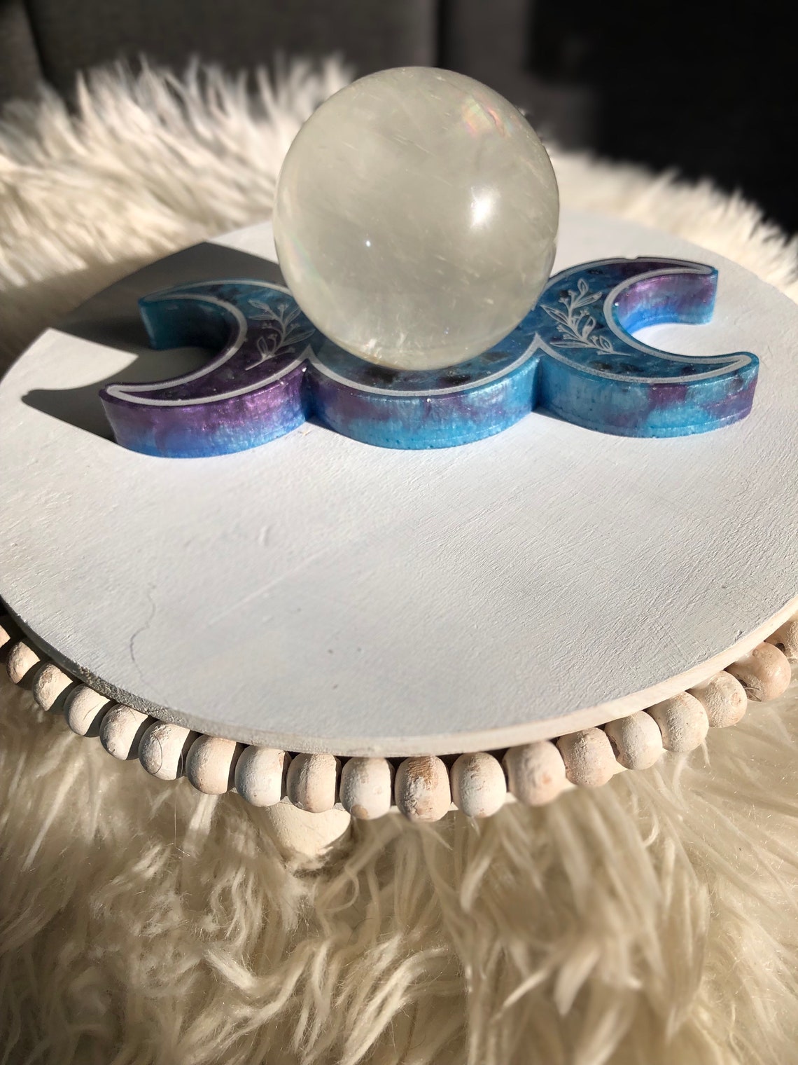 Triple Moon Sphere Holder, Crystal Sphere Holder, Crystal Ball Holder ...