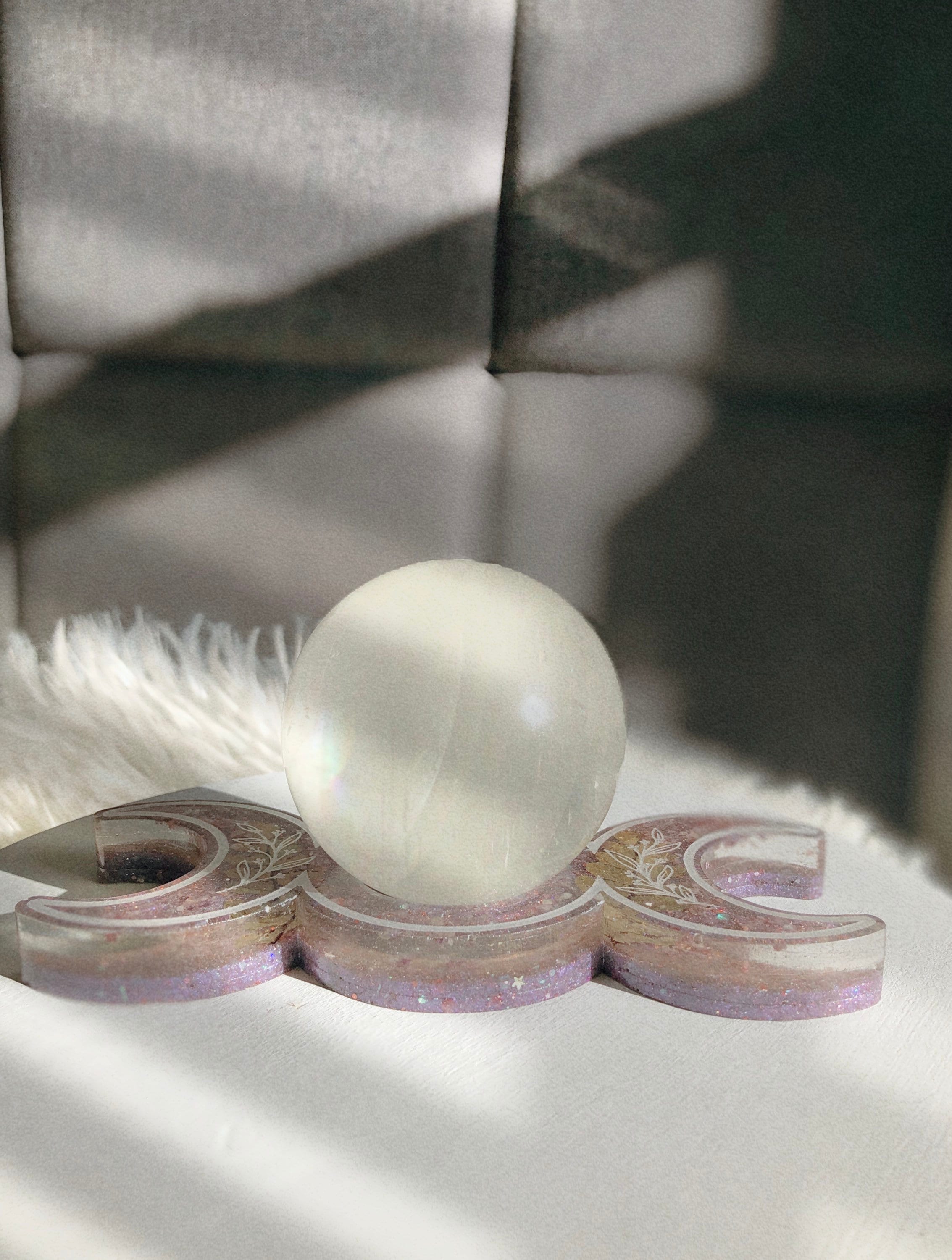 Triple Moon Sphere Holder Crystal Sphere Holder Crystal Ball | Etsy