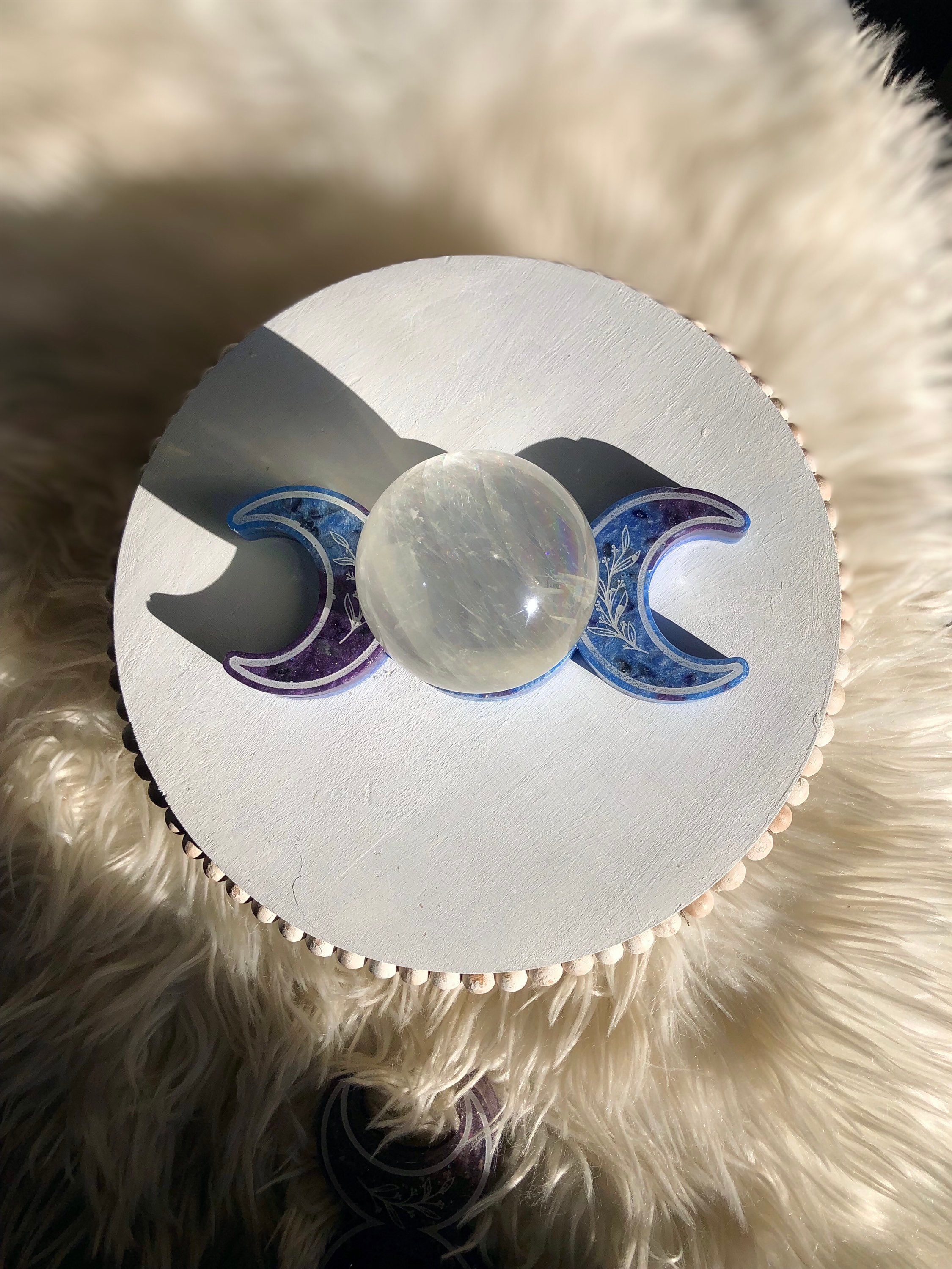 Triple Moon Sphere Holder Crystal Sphere Holder Crystal Ball | Etsy