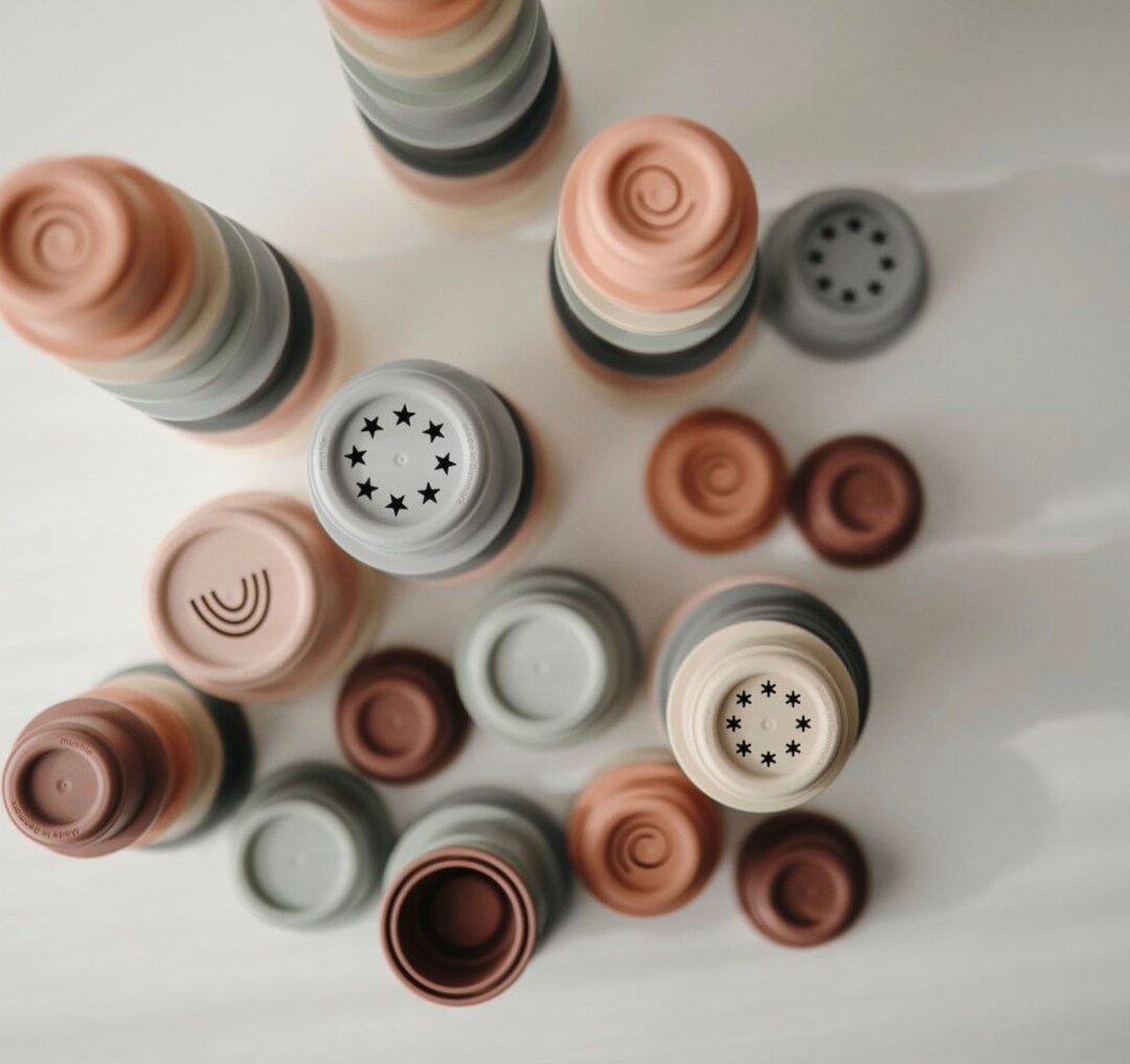 Stacking Cups Stacking Tower Forest Petal Retro - Etsy Canada