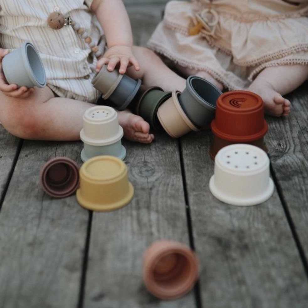 Stacking Cups Stacking Tower Forest Petal Retro - Etsy Canada