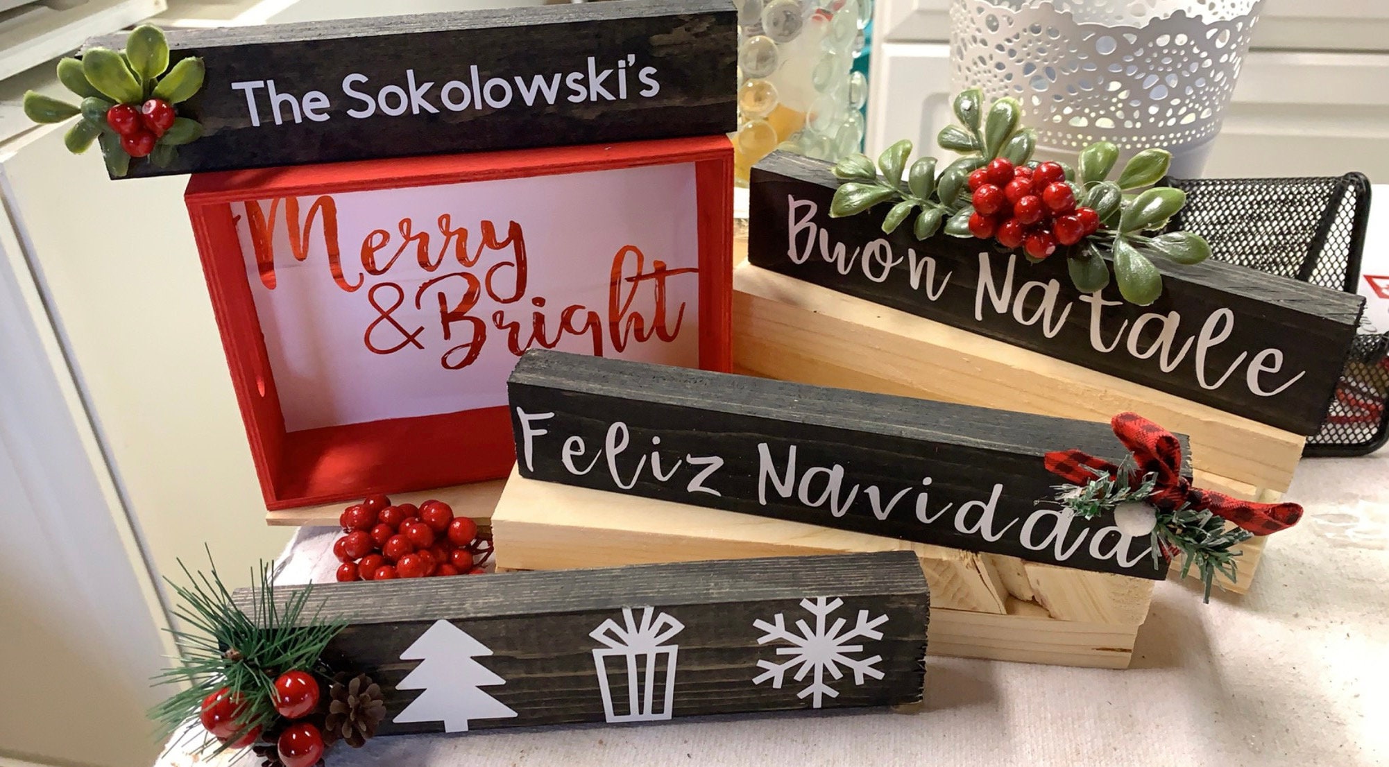 Personalized small wooden sign desk sign shelf sitter | Etsy