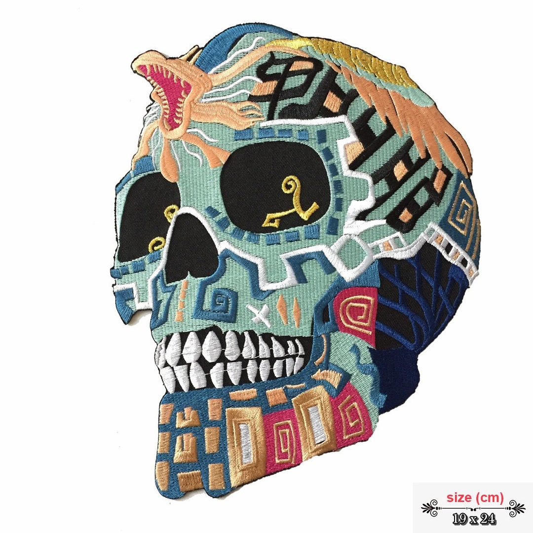 Snake Blue Skull Retro Art Giant Back Patch XL - Etsy