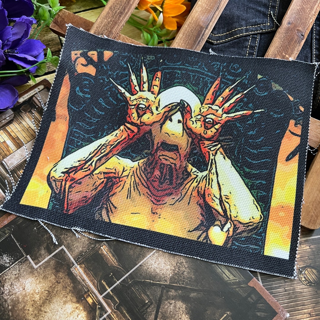 Pale Man Horror Movie Grunge Style Sew on DIY Printed Canvas Patch - Etsy