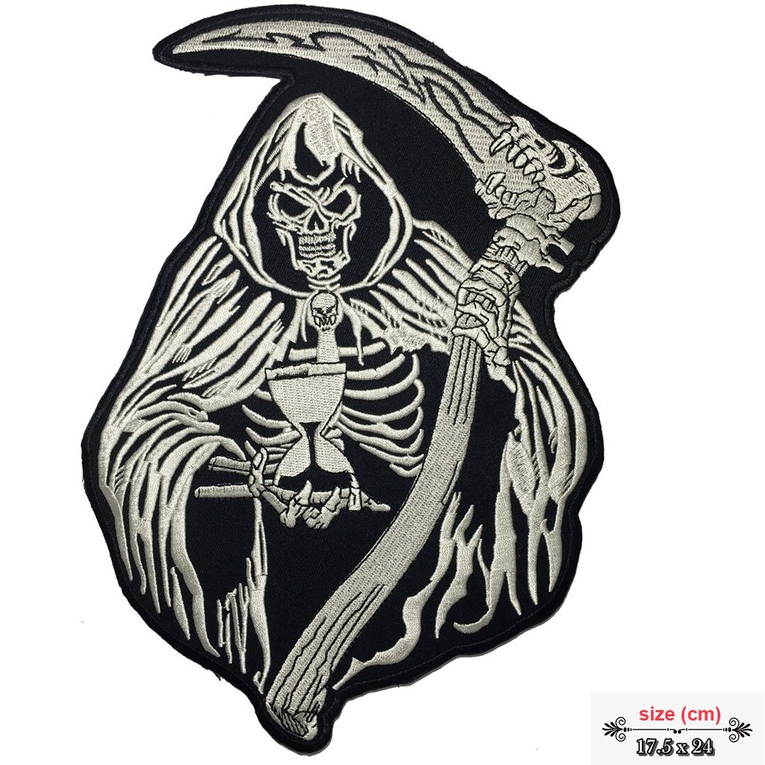 Grim Reaper Giant Large Back Patch XL - Etsy