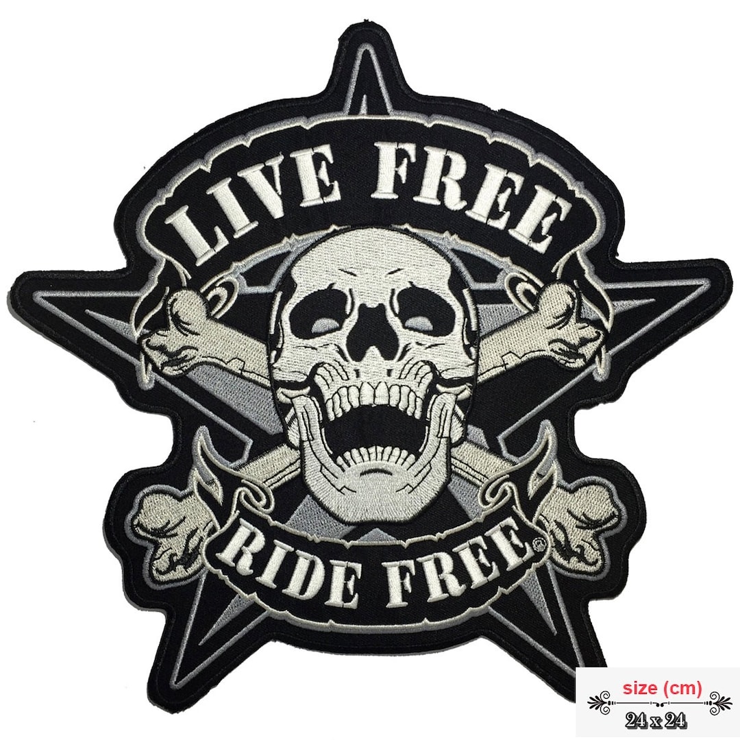 Live Free Ride Free Skull Giant Large Back Patch XL - Etsy