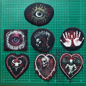 Satanic Demon Horror Crust Punk Grunge Style Iron on DIY Printed Canvas ...
