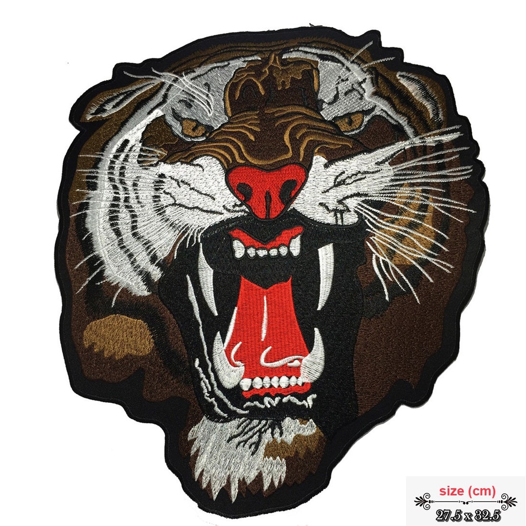 Large Tiger Face Giant Back Patch XL - Etsy