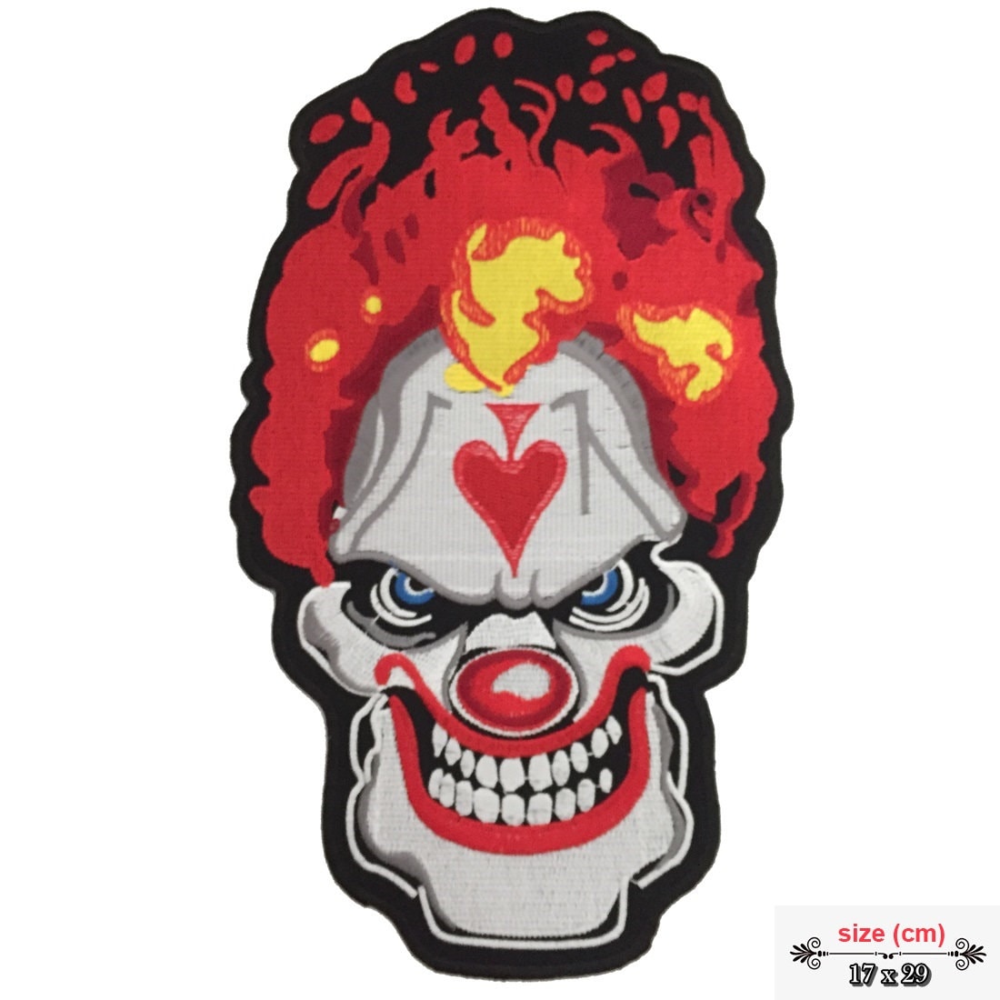 Fire Psychobilly Joker Clown Large Back Patch XL - Etsy