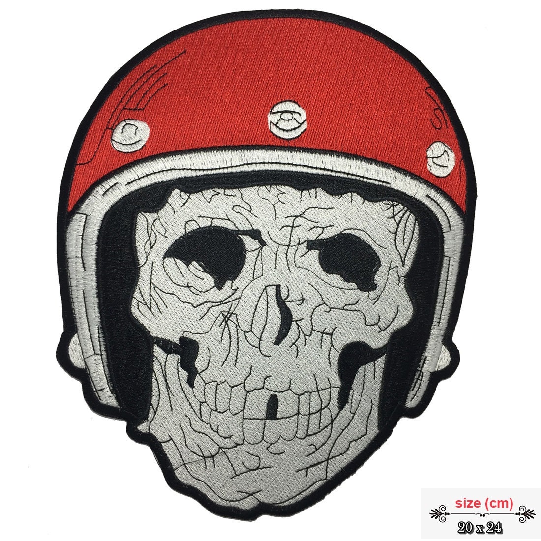 Racing Red Helmet Skull Giant Largelarge Back Patch XL - Etsy