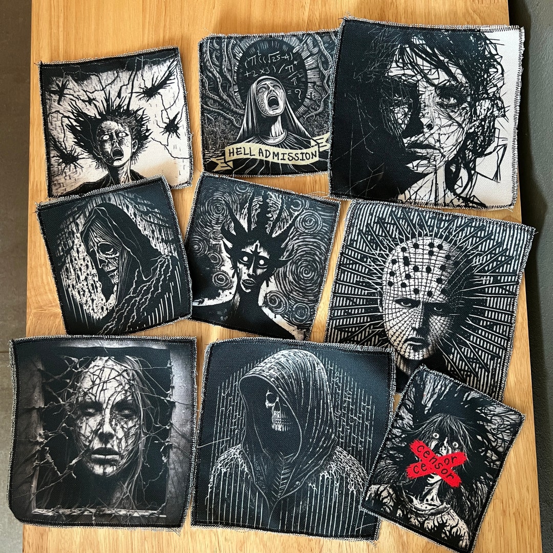 Psycho Darkness Madness Horror Crust Punk Grunge Style DIY Iron on ...