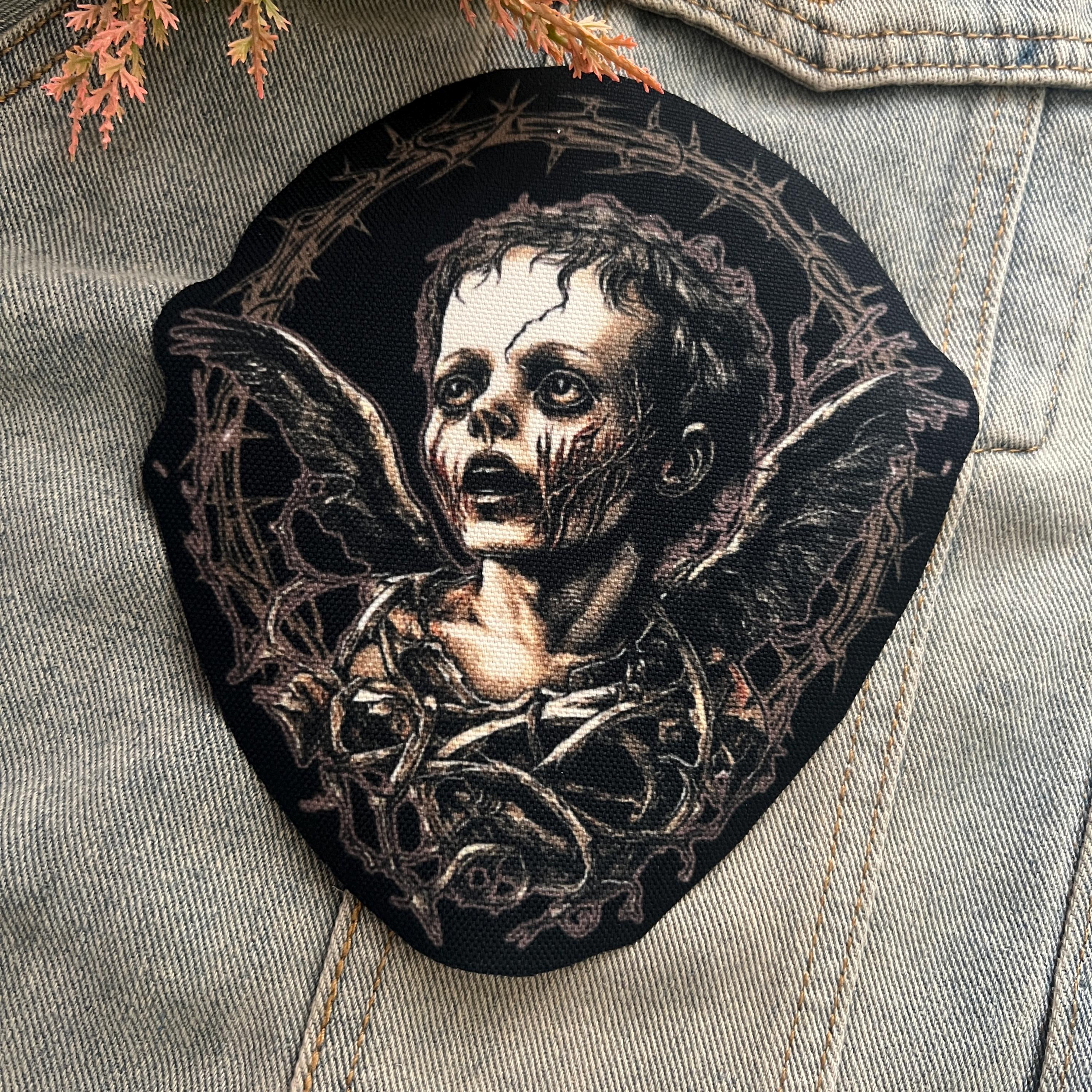 Skull Angel Occult Horror Art Crust Punk Grunge Style Iron on DIY ...