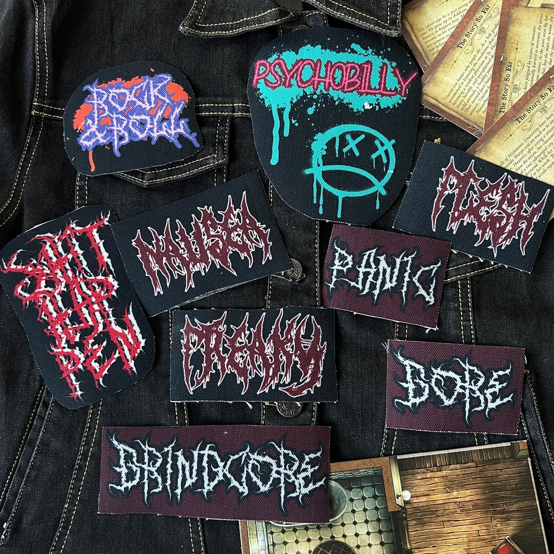 Metal Death Rock Grindcore Crust Punk Grunge Style Iron on DIY Printed ...