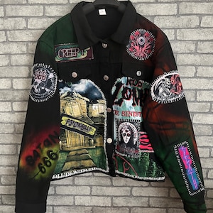 Handmade Unique Rock Horror Psychobilly Grunge DIY Black Denim Jeans ...
