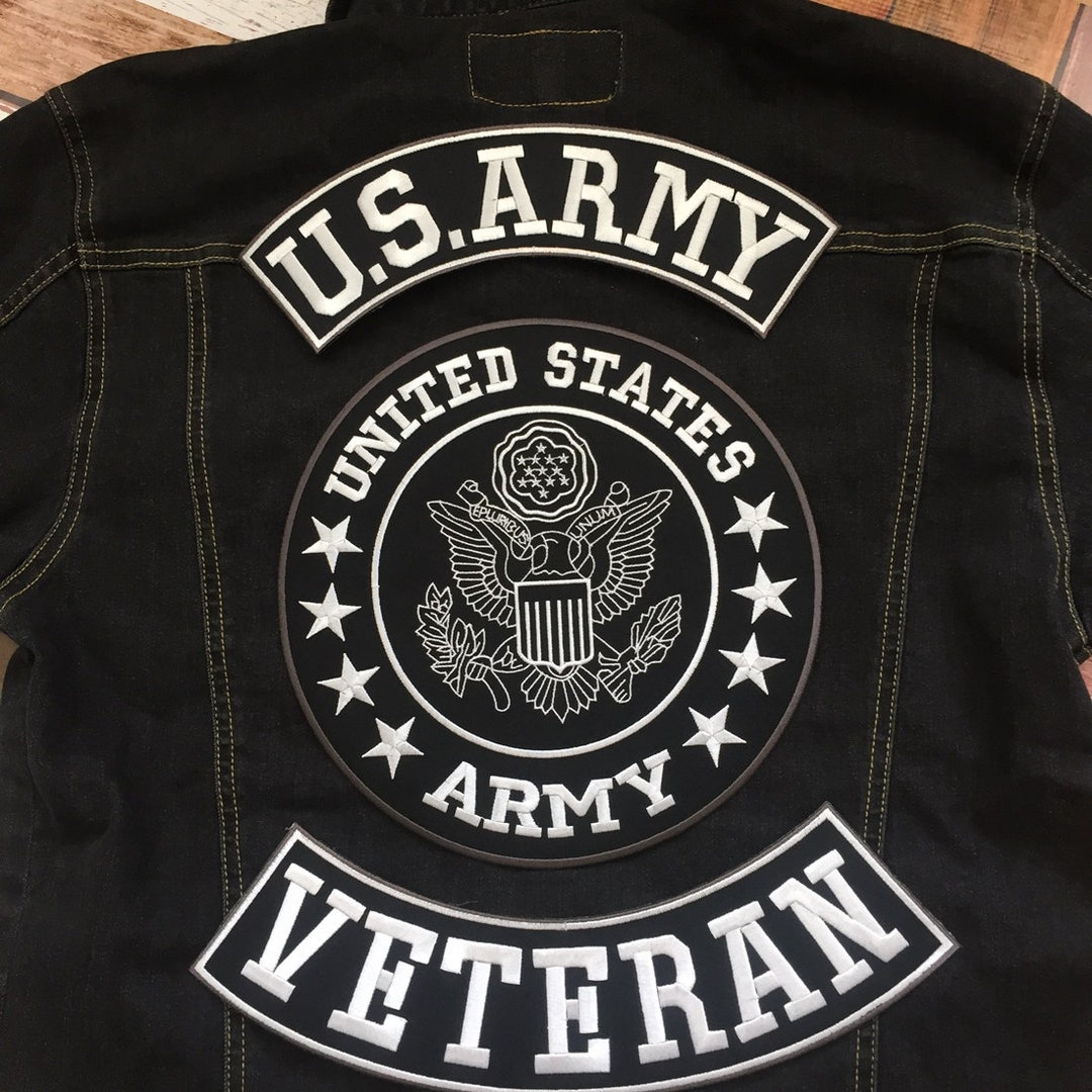 Set of 3 U.S. Army Veteran Iron on Big Back Embroidered Patch XL - Etsy