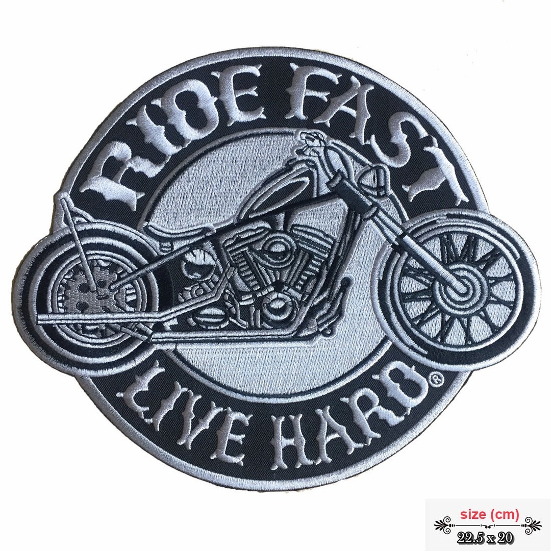 Ride Fast Live Hard Big Bike Rider Giant Back Patch XL - Etsy