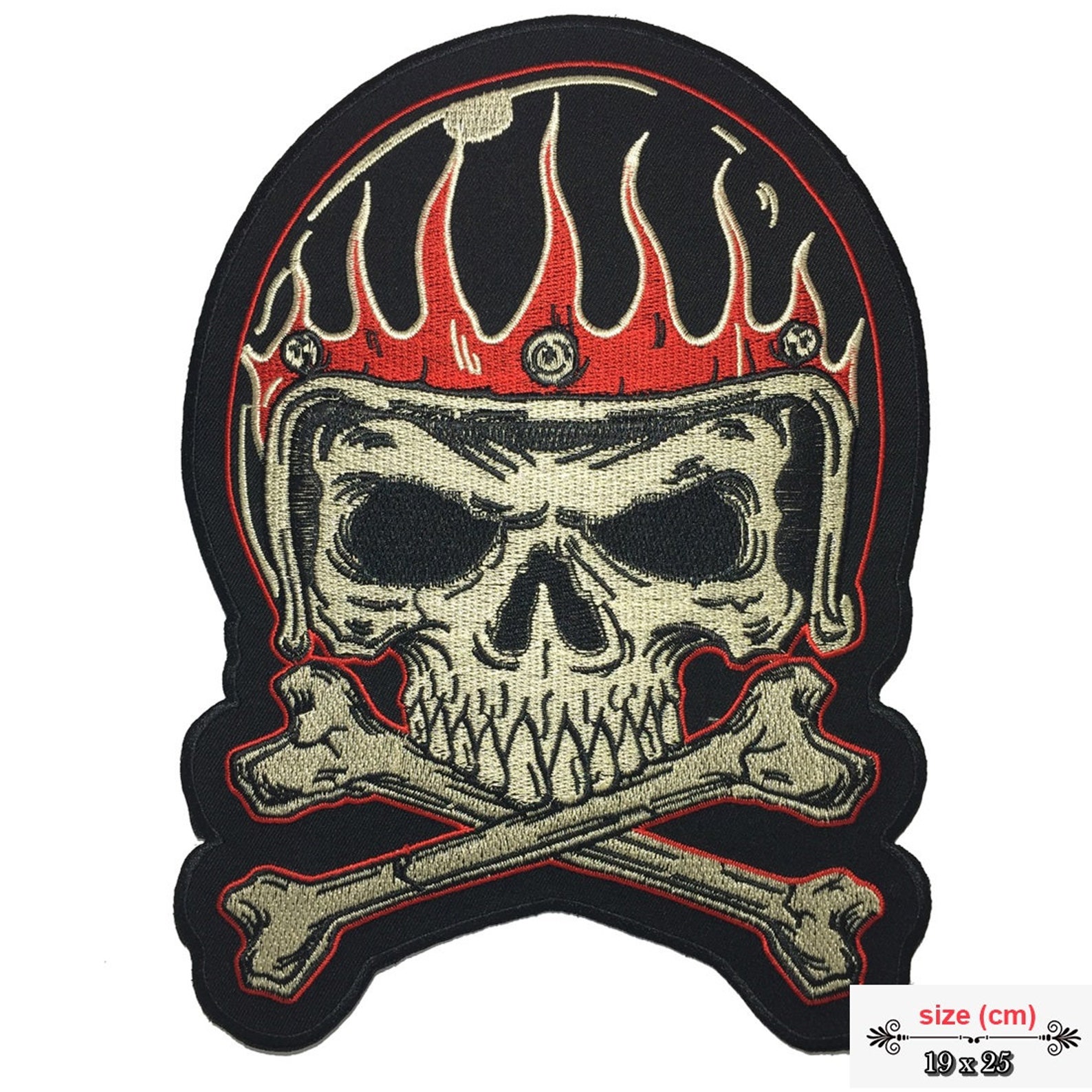 Fire Helmet Racing Skull Giant Large Back Patch XL | Etsy