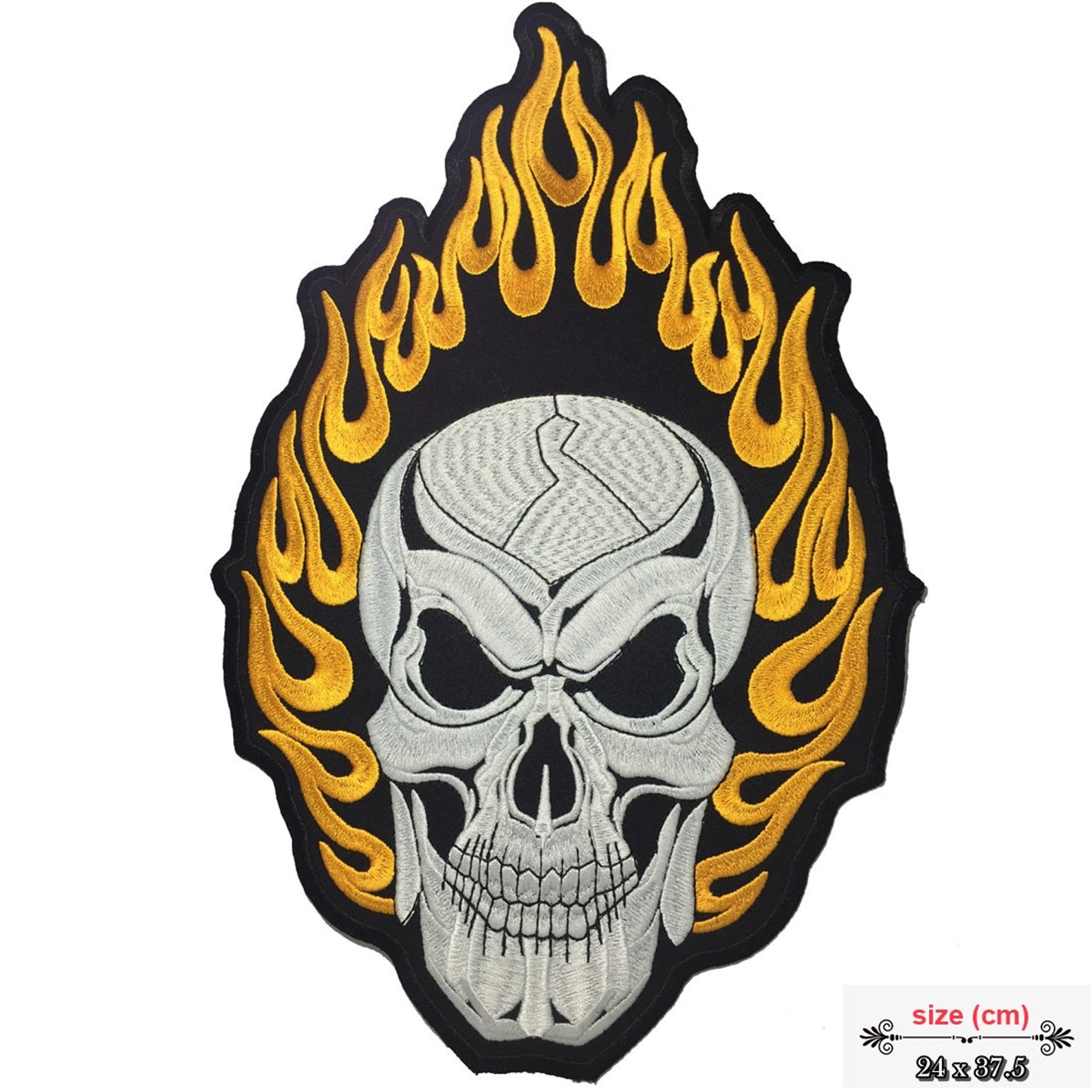 Flaming Skull Hell Devil Large Giant Back Patch XL - Etsy