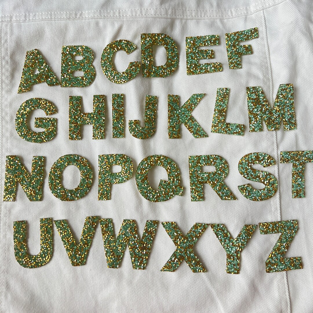 Hotfix Letter A-Z Alphabet Turquoise Gold Crystal Rhinestone Iron on ...