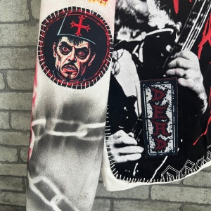 Handmade Unique Rock Evil Psycho Grunge DIY White Denim Jeans Jacket - Etsy