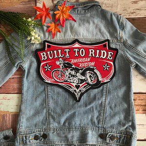 Built to Ride Motorcycle Large Giant Back Patch XL - Etsy