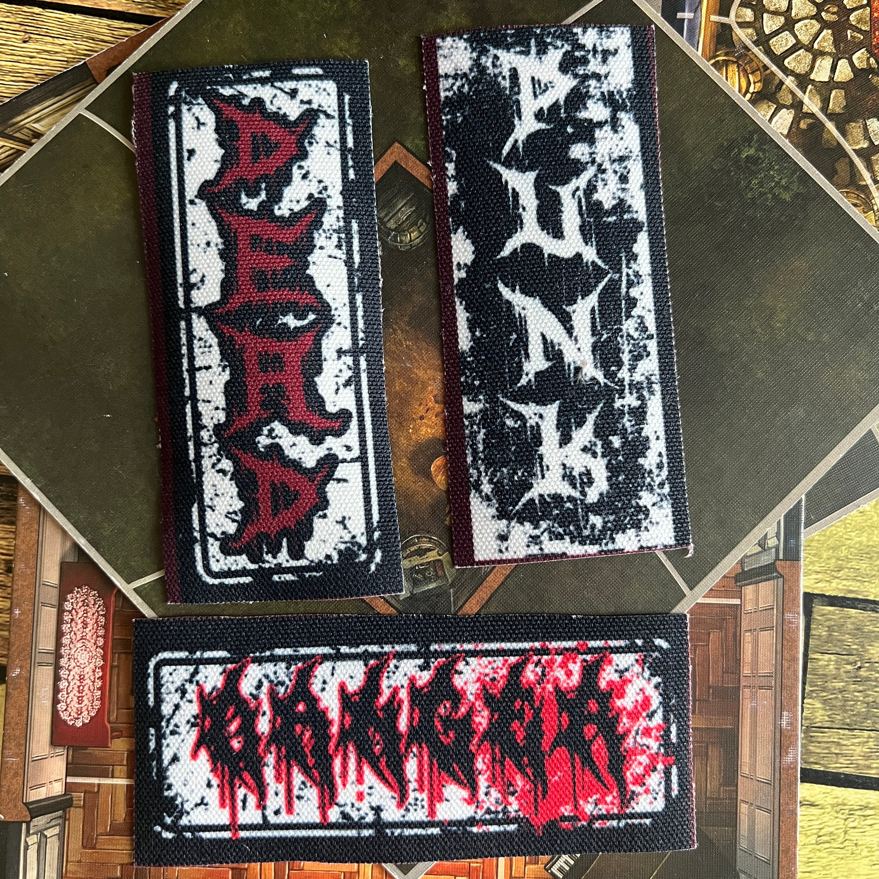 Psycho Creepy Word Crust Punk Grunge Style Iron on DIY Printed Canvas ...