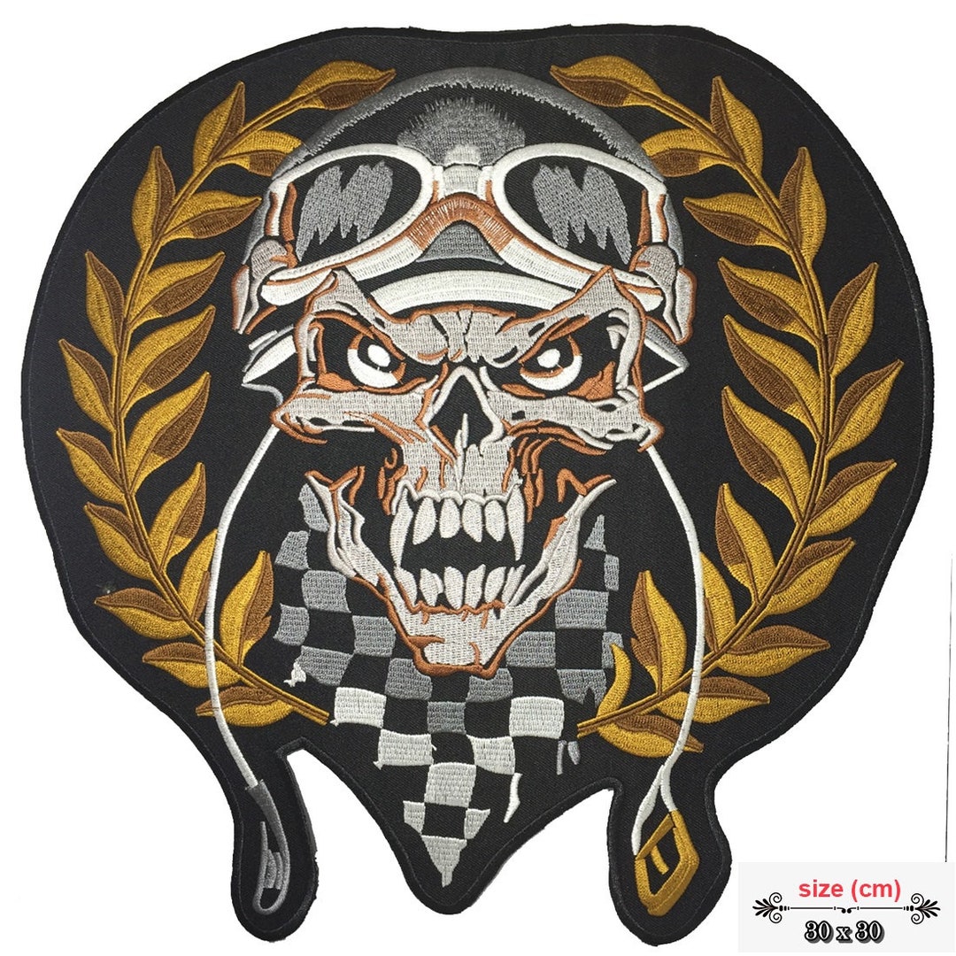Big Skull Racing Rider Large Back Patch XL - Etsy