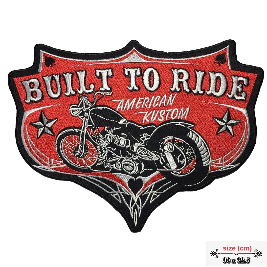 Built to Ride Motorcycle Large Giant Back Patch XL - Etsy