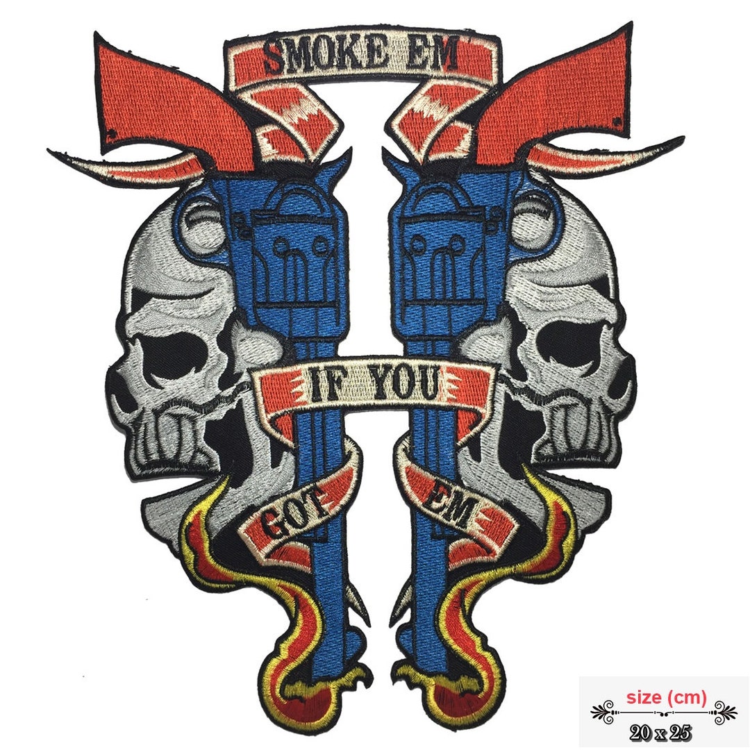 Skull Twin Guns Cowboy Large Giant Back Patch XL - Etsy