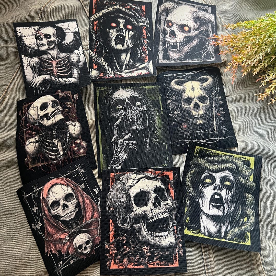 Back From Hell Occult Horror Art Crust Punk Grunge Style Iron on DIY ...