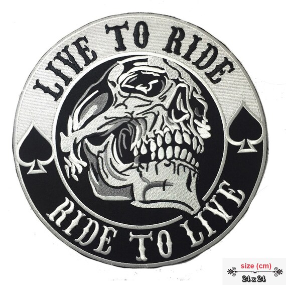 Live to Ride Skull Rider Giant Large Back Patch XL - Etsy