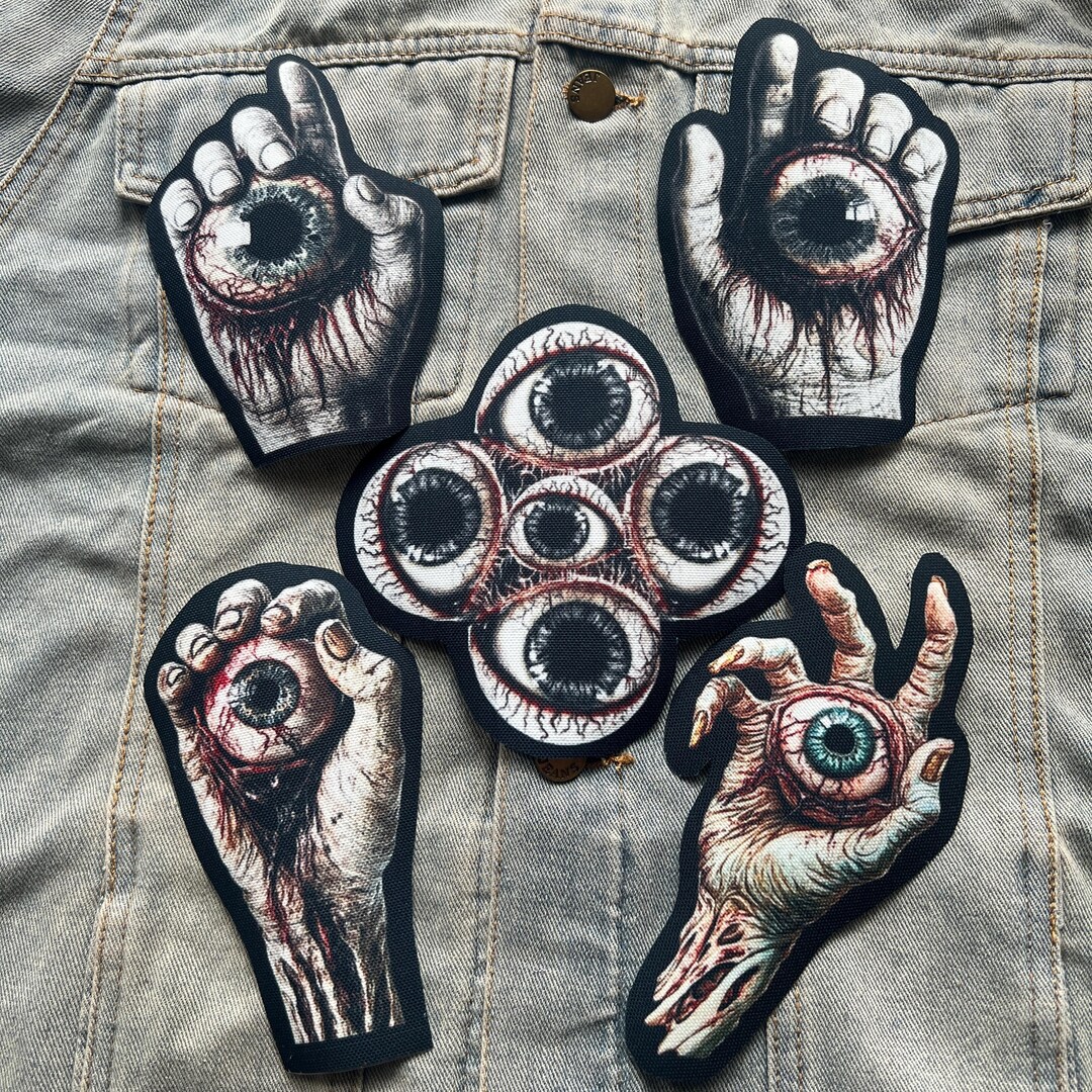 Zombie Hand Eyeball Psycho Gore Horror Art Crust Punk Grunge Style Iron ...