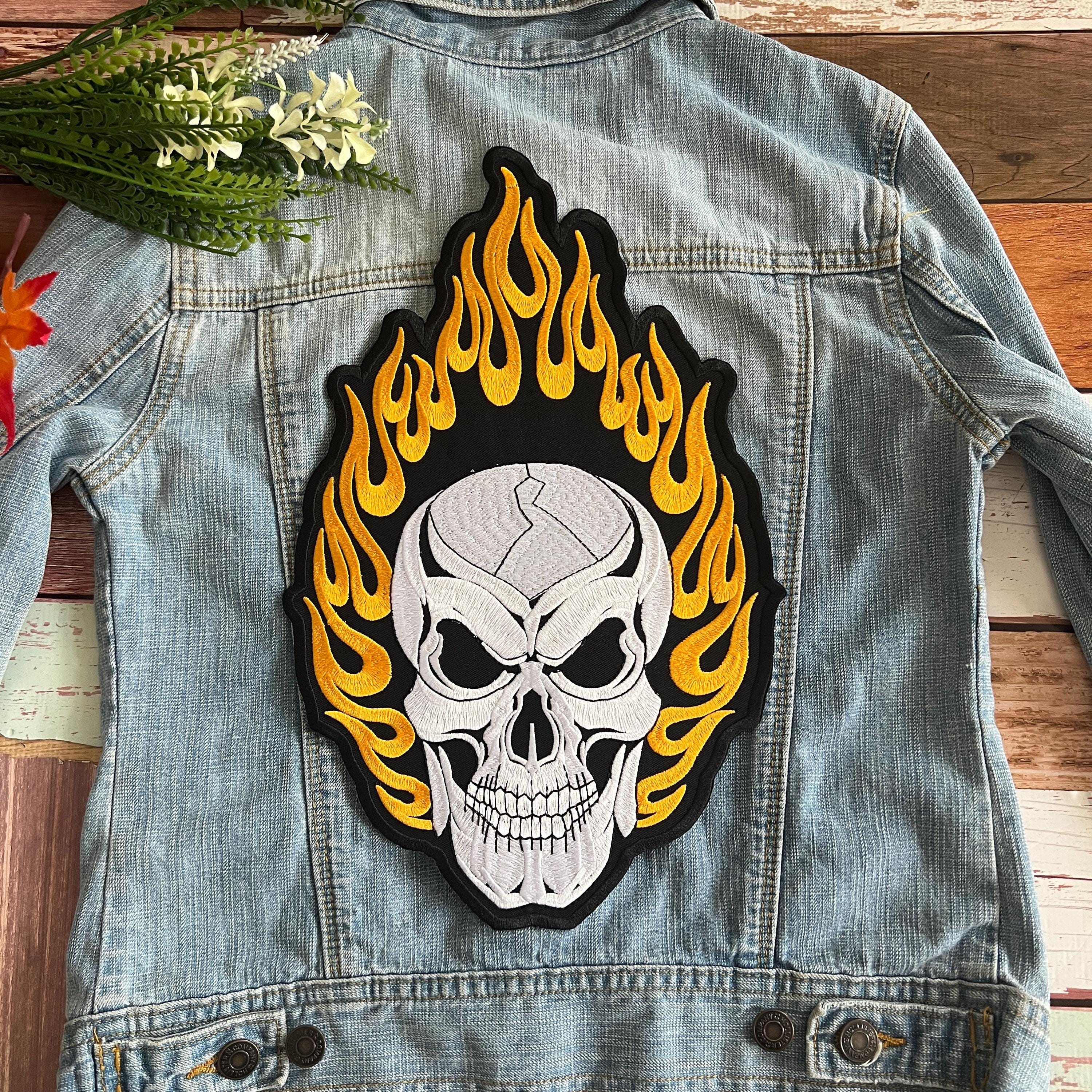 Flaming Skull Hell Devil Large Giant Back Patch XL - Etsy