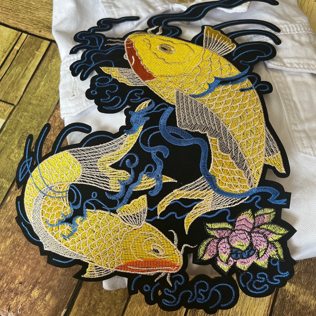 Yellow Japanese Koi Fish Large Back Patch XL - Etsy