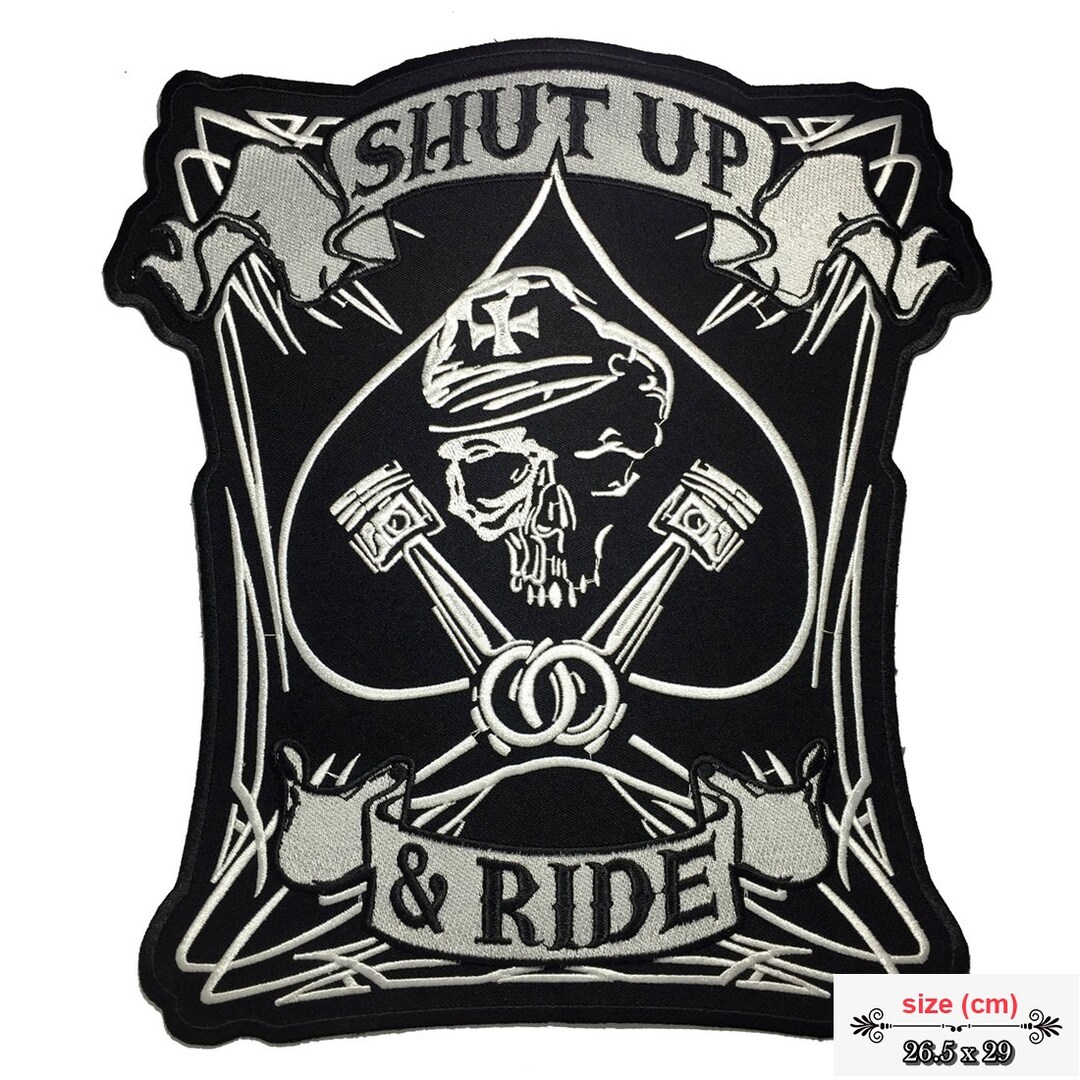 Shut up and Ride Large Giant Back Patch XL - Etsy