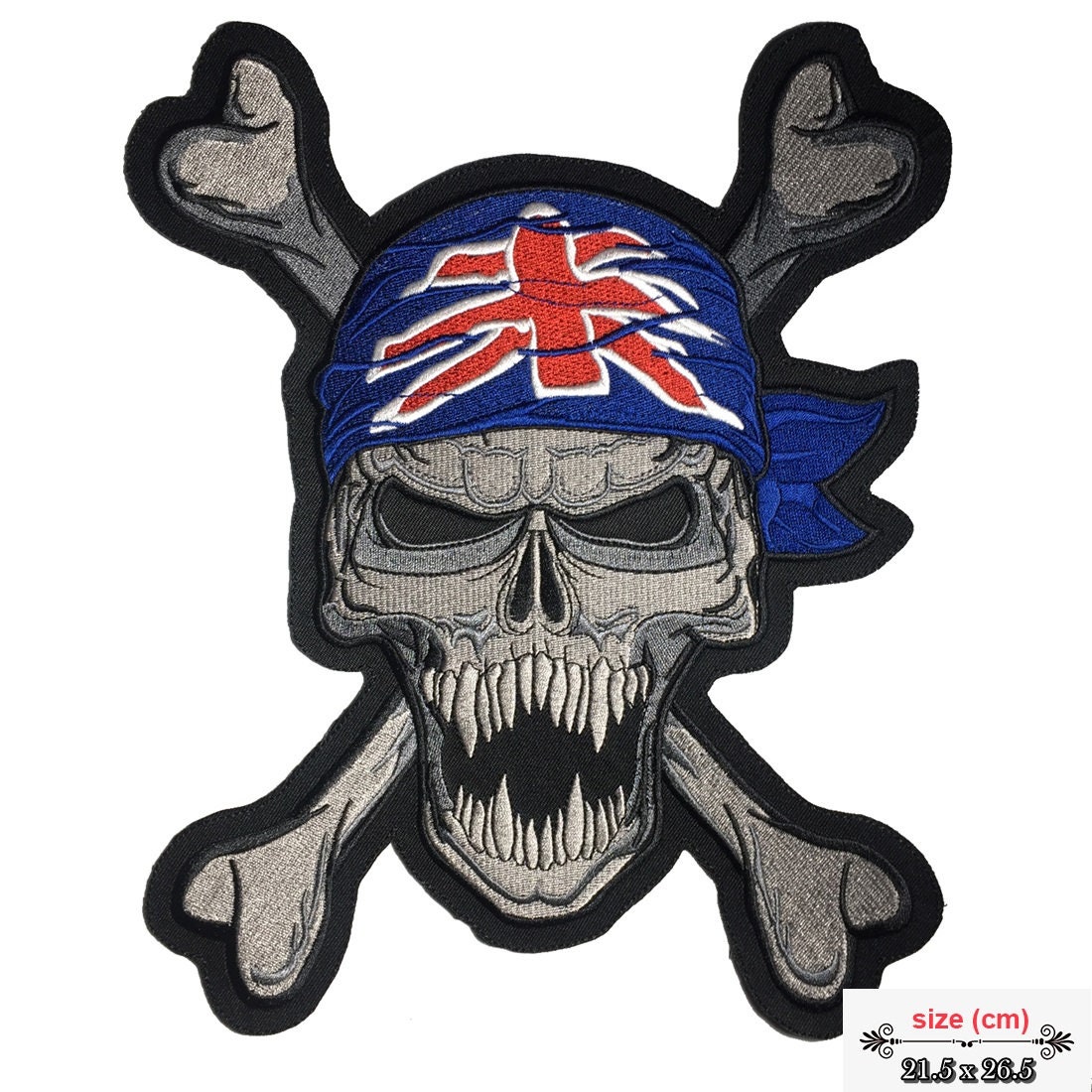 UK Skull Cross Bone Rider Giant Back Patch XL - Etsy