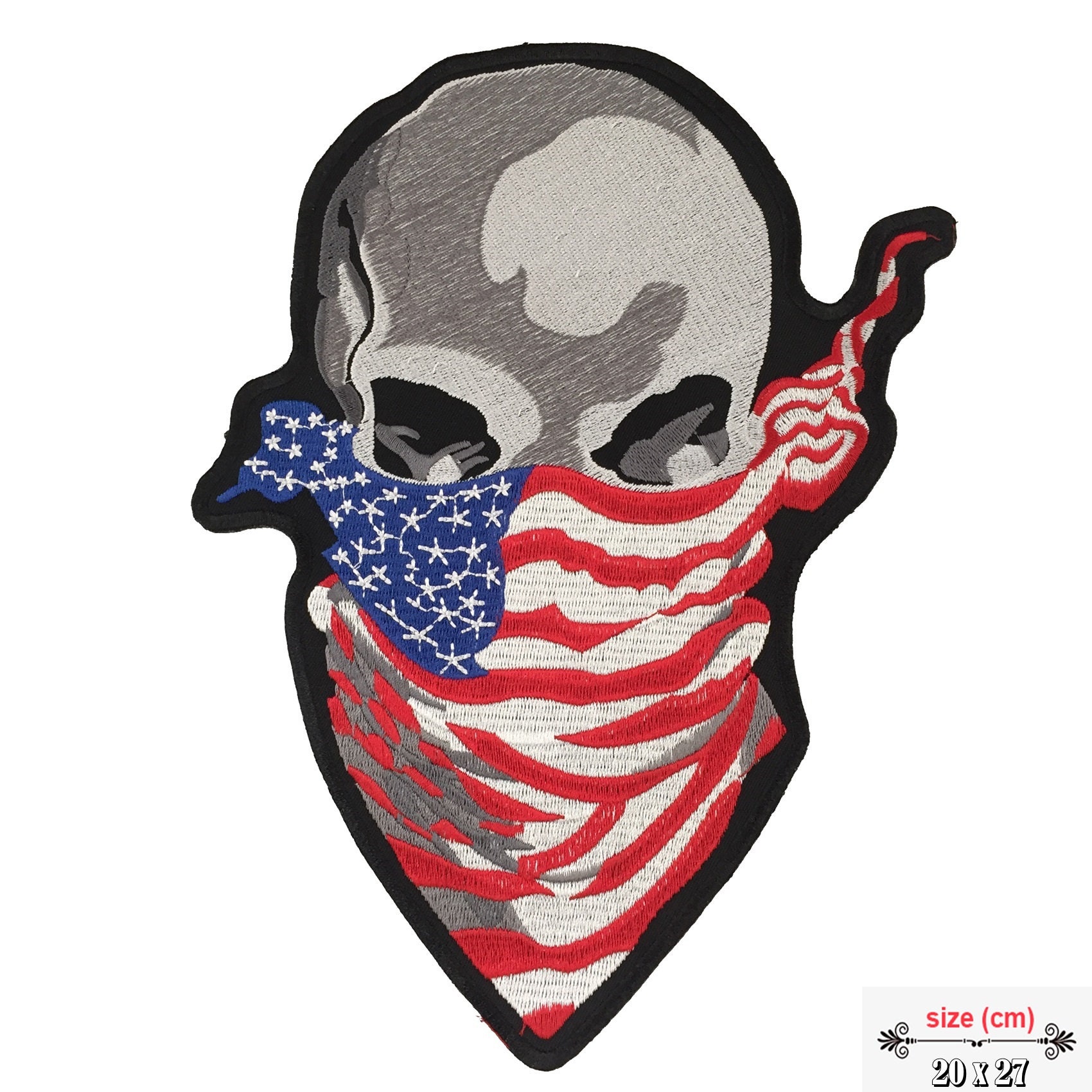 Large Skull USA Flag Biker Racing Rider Giant Back Patch XL - Etsy